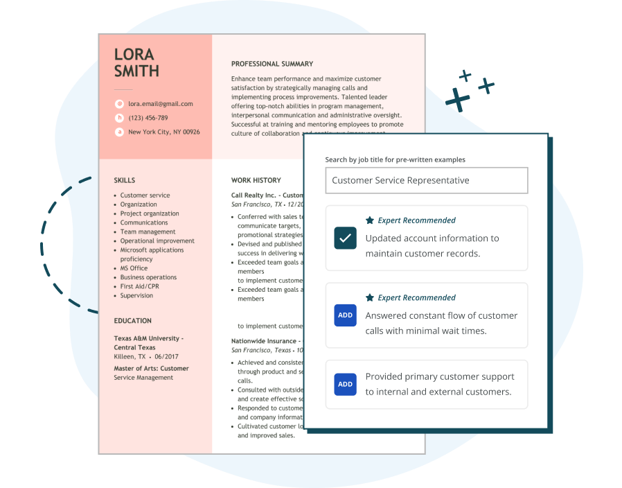 Resume Builder | Free AI Suggestions & Templates